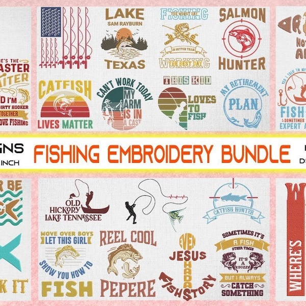 Fishing Embroidery Designs - Etsy