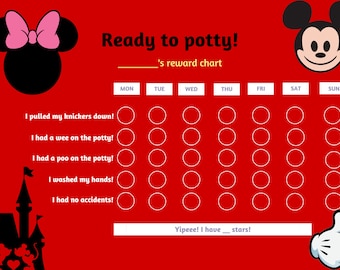 Mickey Mouse Potty Training Chart - Etsy UK