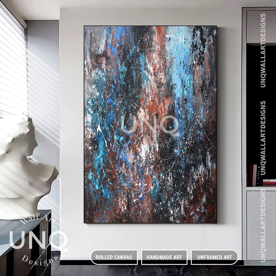 Rust Color Abstract Wall Painting, Modern Hand Custom Oil Painting ...