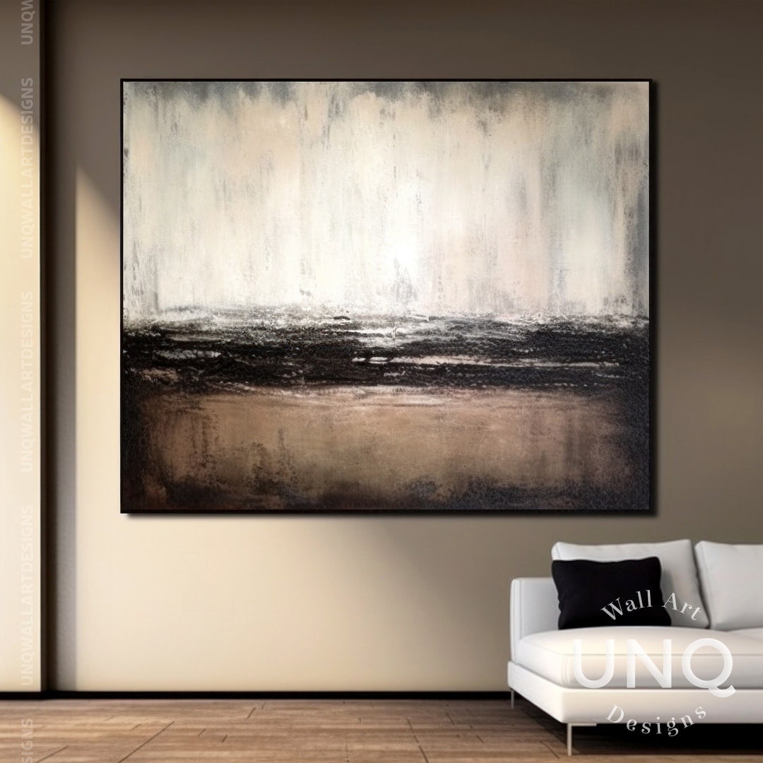 Original Grey Abstract Landscape Textured Painting Minimalist - Etsy