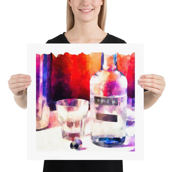 Gin Art Print. Alcohol Printable Artwork. Ideal Wall Art for - Etsy