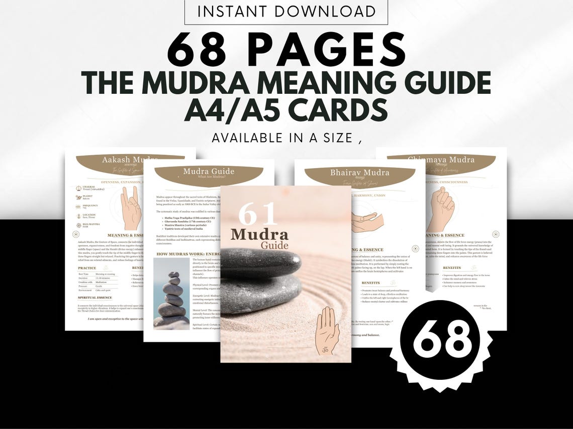 Mudra Guide: Hand Yoga Cards for Meditation (digital Download, A4/A5 ...