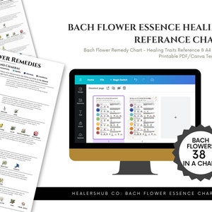 Bach Flower Essence Chakra Guide Charts: Holistic Healing Wall Art ...