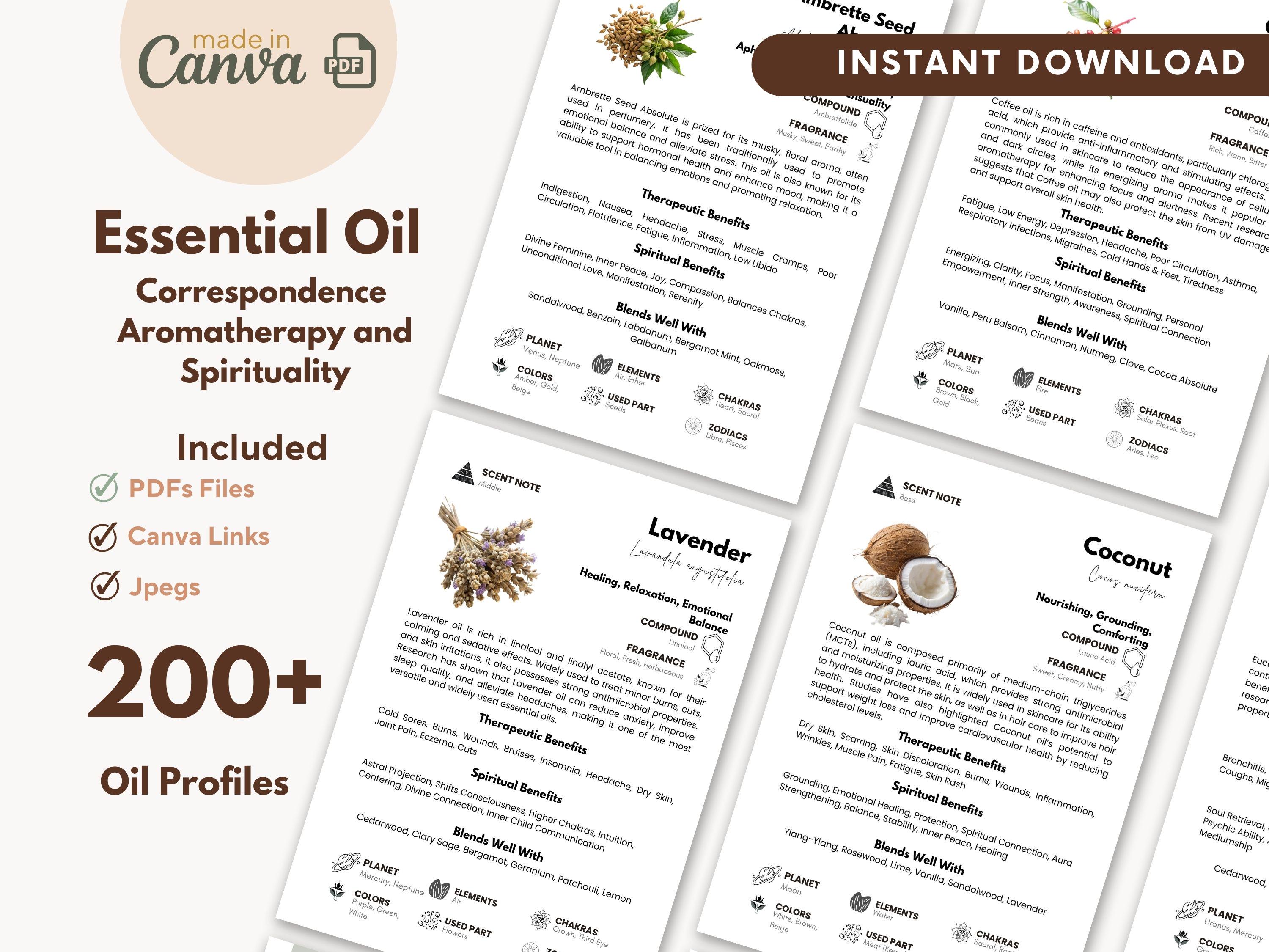 200+ Essential Oil Cards: Aromatherapy Cheat Sheets (canva & PDF) - Etsy