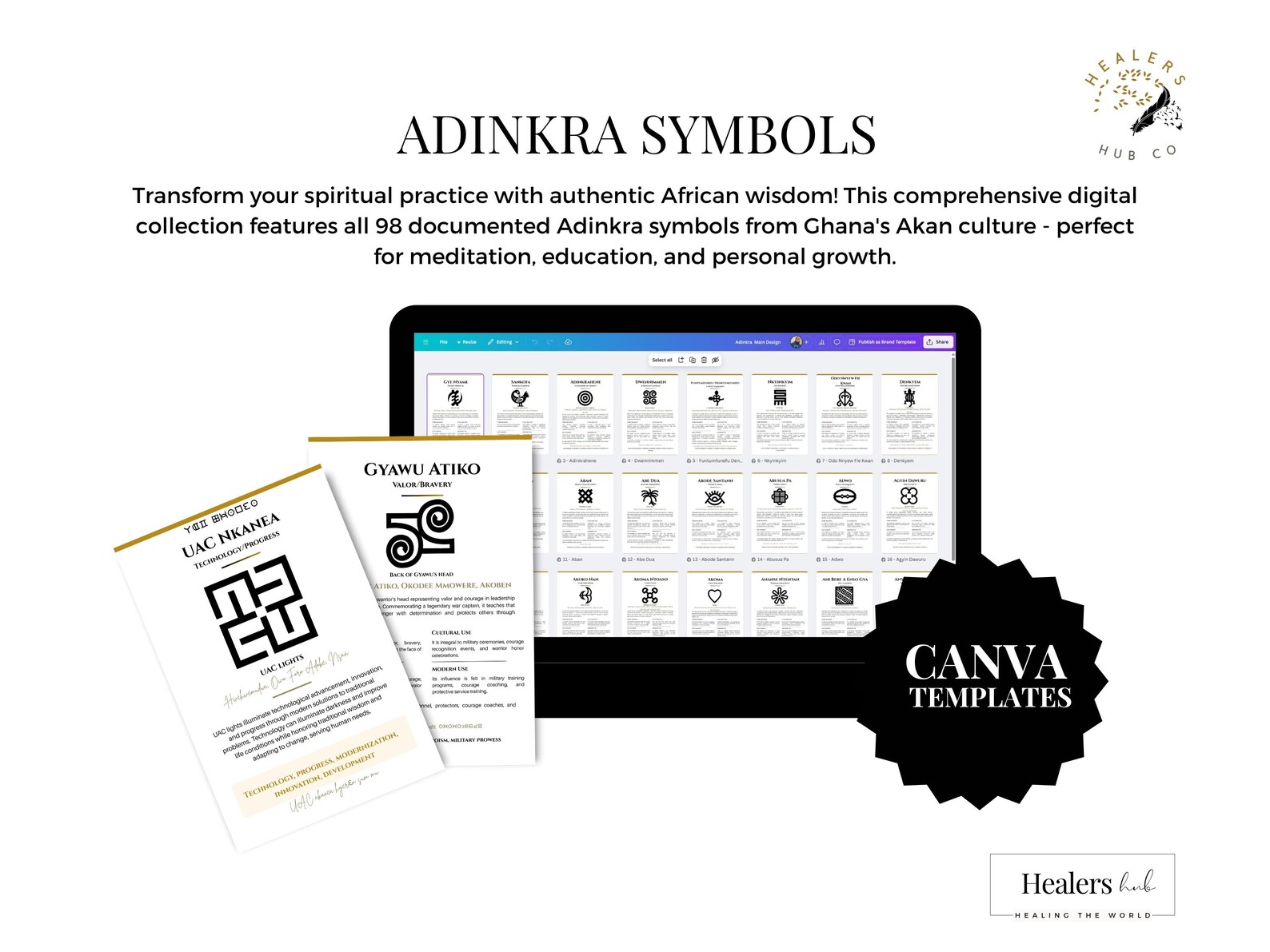 Adinkra Wisdom Cards: African Symbol Oracle, Meditation & Education ...
