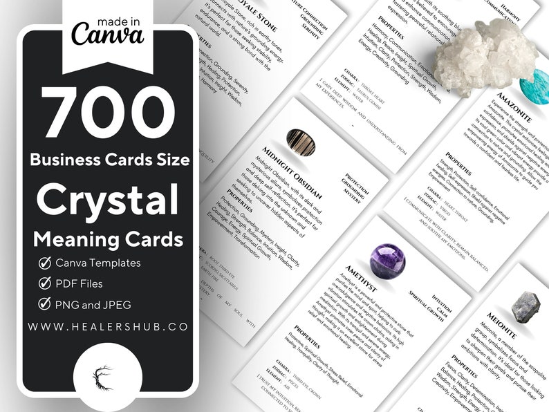700 Crystal Meaning Editable and Printable Cards With Images for ...
