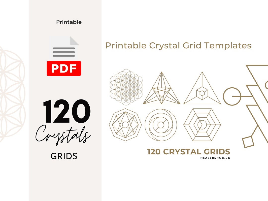 120 Crystal Grid Templates: Sacred Geometry Layouts (PDF Printable) - Etsy