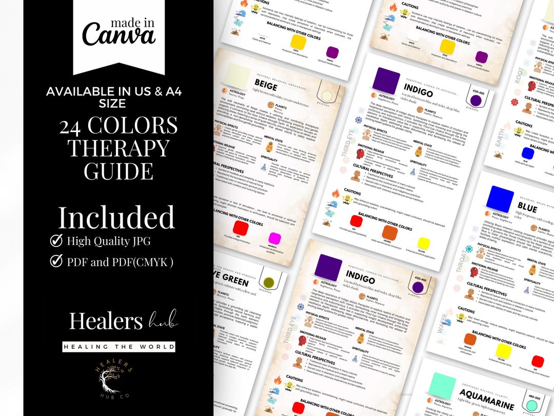 Complete Color Therapy / Chromotherapy Guide: 24 Color Fact Sheets ...