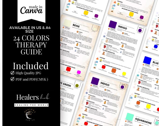 Complete Color Therapy / Chromotherapy Guide: 24 Color Fact Sheets ...