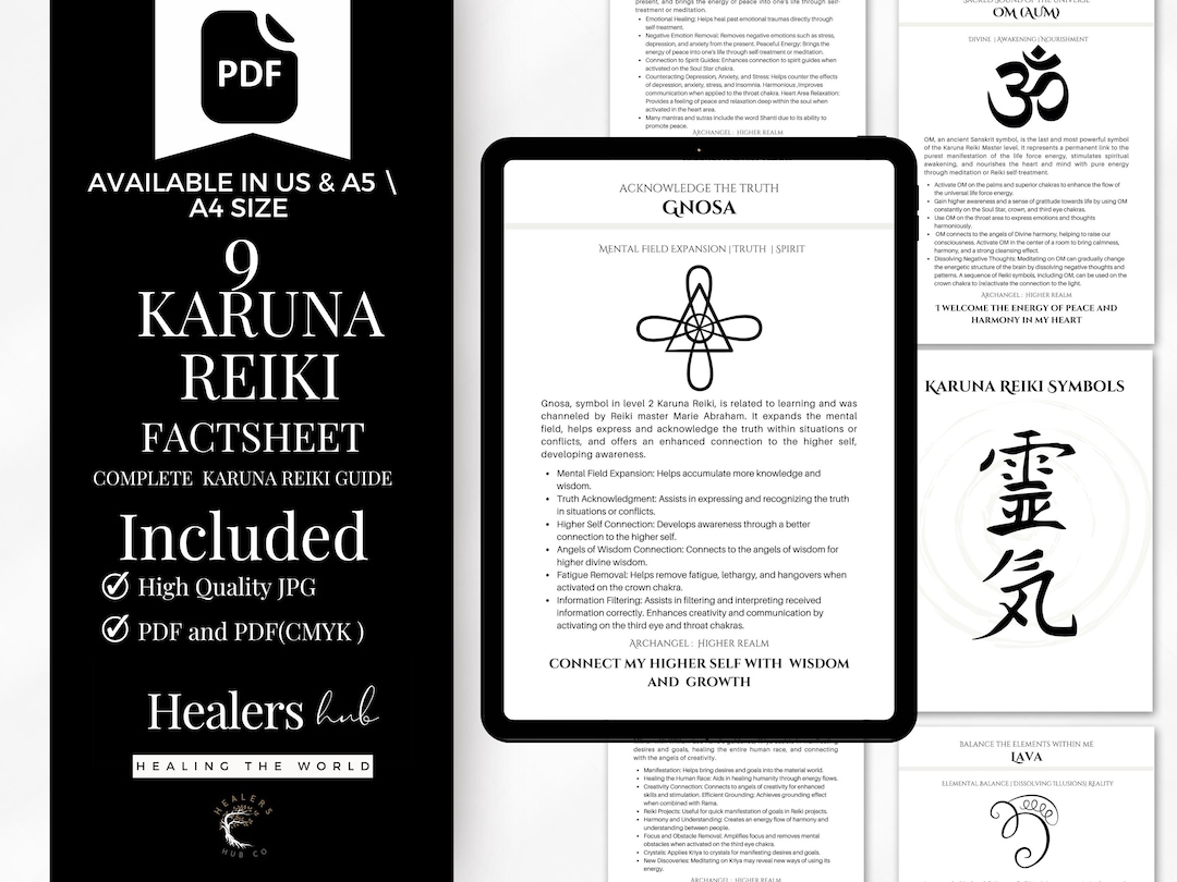 Reiki Karuna Symbols Bundle: Digital Cards With PDF and Jpeg| Karuna ...