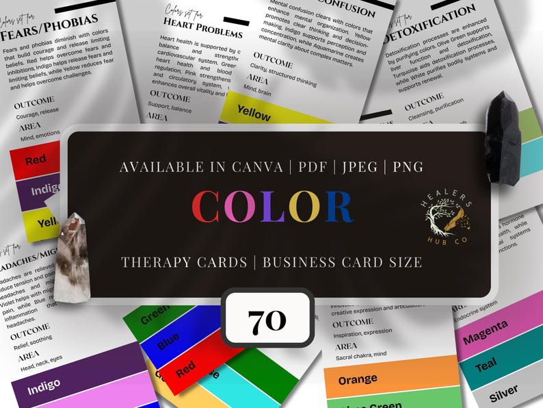 70 Color Therapy / Chromotherapy Cards: Complete Guide for Healing ...