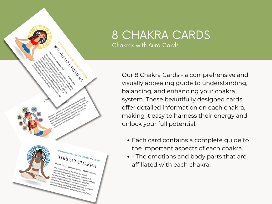 Chakra Card Set - Printable PDF & Canva Template - Etsy
