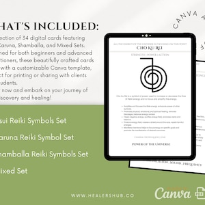 Reiki Symbols Bundle: Digital Cards With Canva Template | Usui, Karuna ...