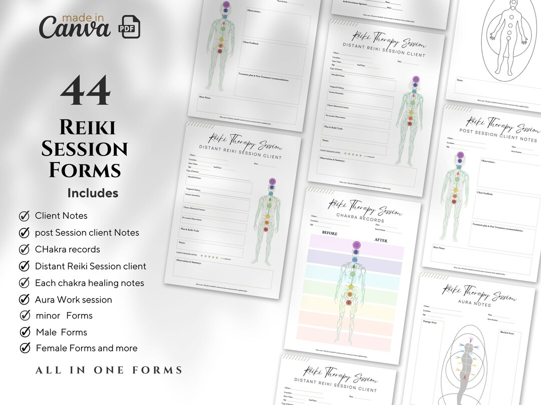 Reiki Session Forms: Client Record System (digital Download) - Etsy