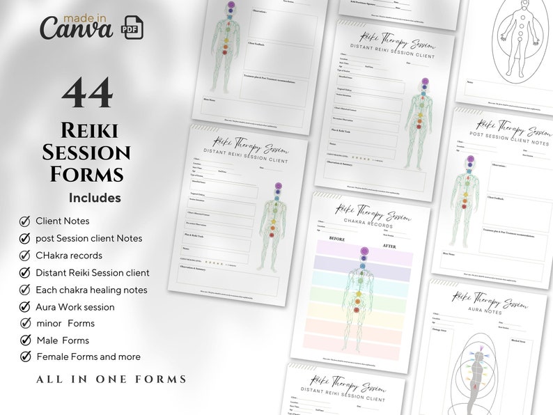 Reiki Session Forms: Client Record System (digital Download) - Etsy