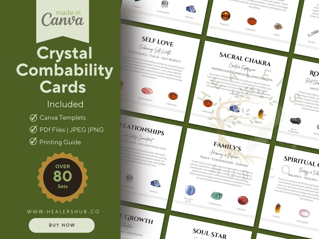 Crystal Compatibility Cards: Spiritual Growth & Energy (digital ...