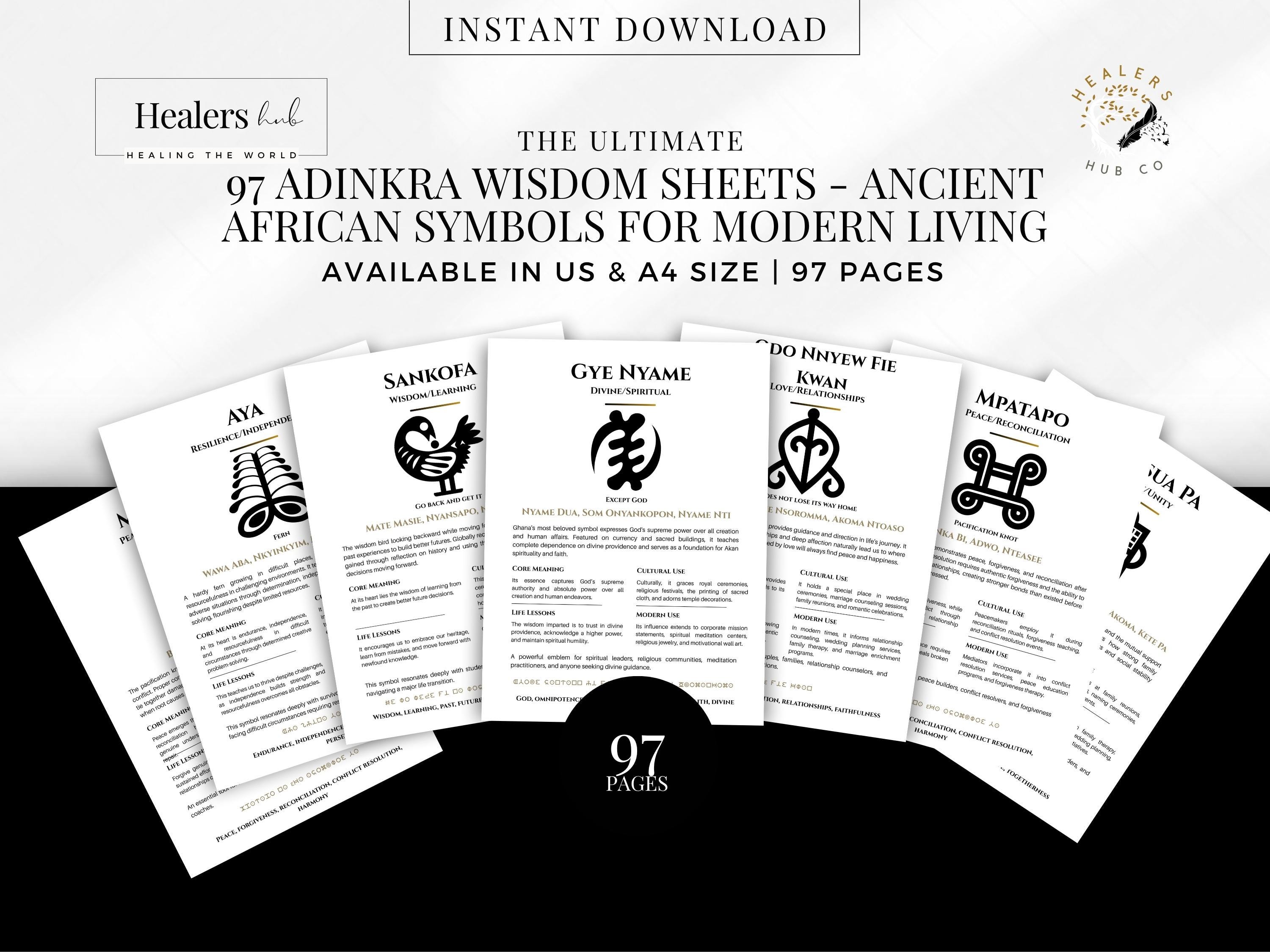Adinkra Wisdom Cards: African Symbol Oracle, Meditation & Education ...