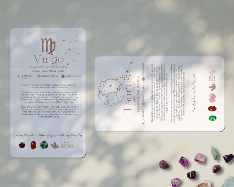 46 Editable and Printable Zodiac Signs Meaning Cards - Etsy