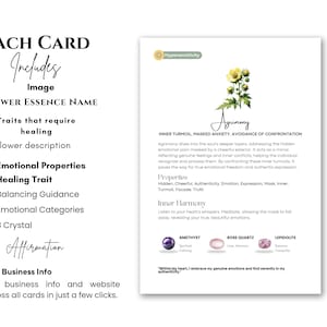 Bach Flower Essence Cards With Crystals, Watercolor Healing (editable ...