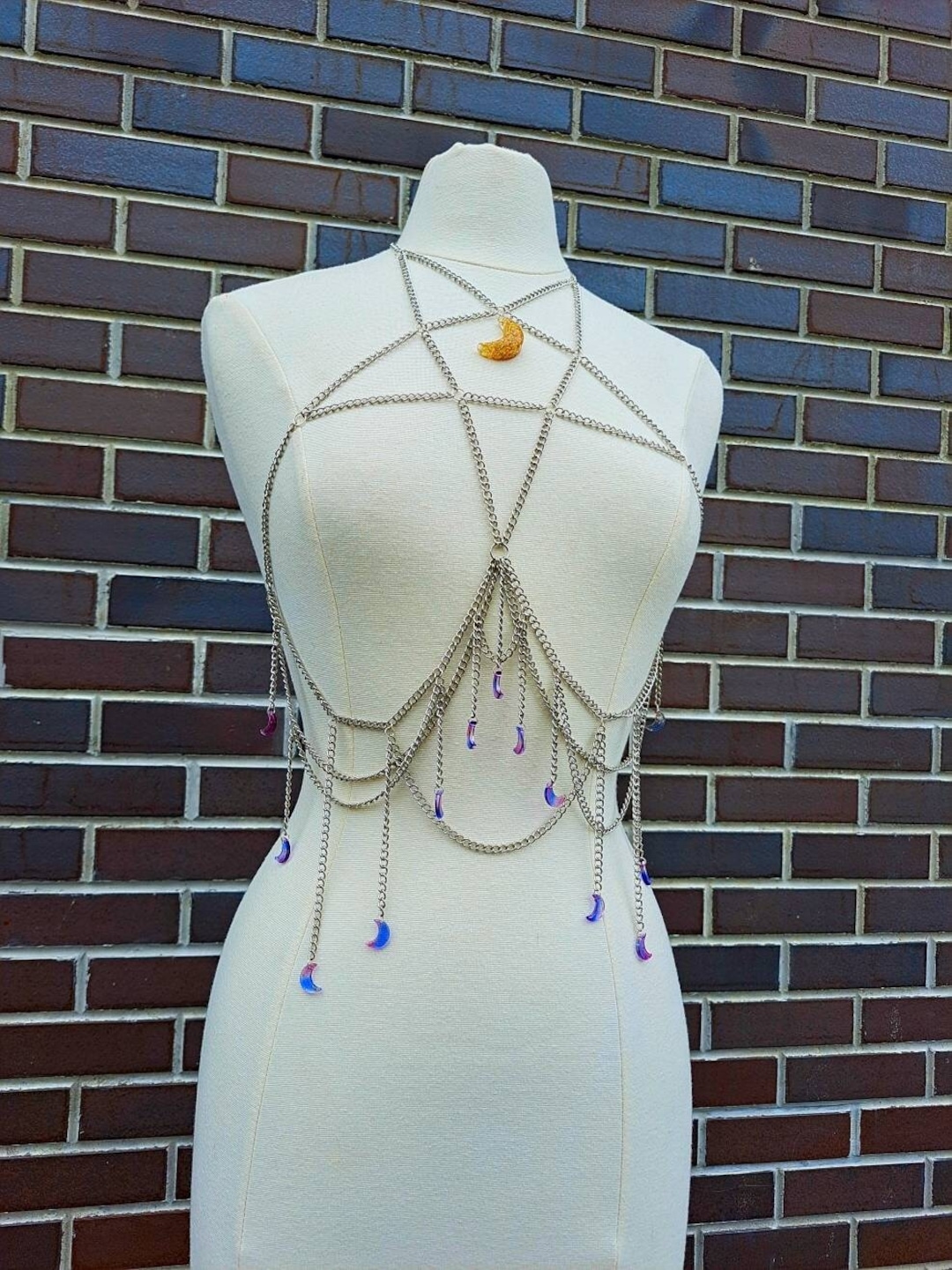 Customized Witchy Pentagram Star Body Chain Adjustable - Etsy