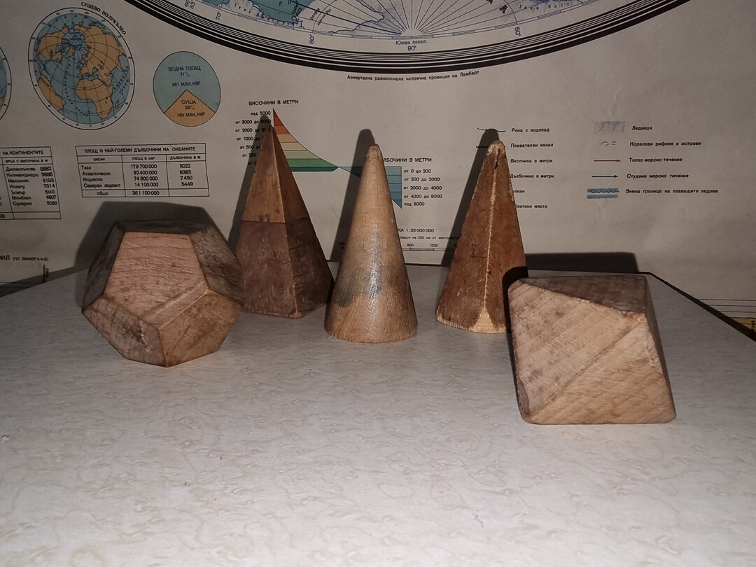 Antique, Wooden, Geometric Models 5 Pieces - Etsy