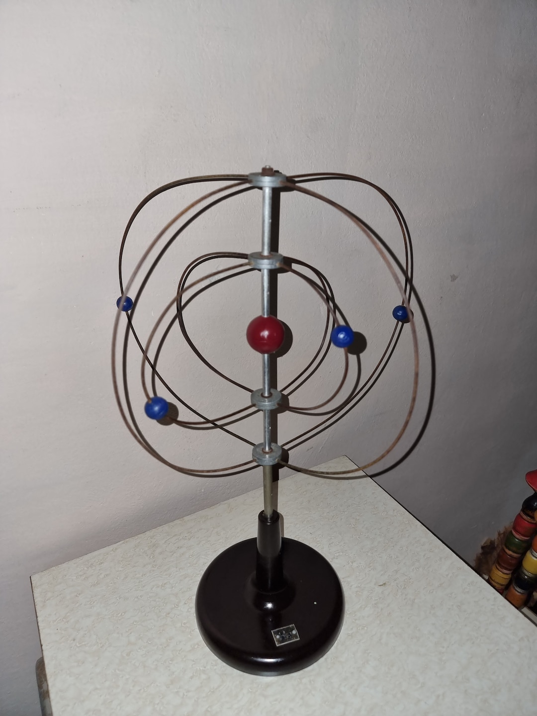 Vintage Atomic Model. Structure of the Atom Chemical Element He . Space ...