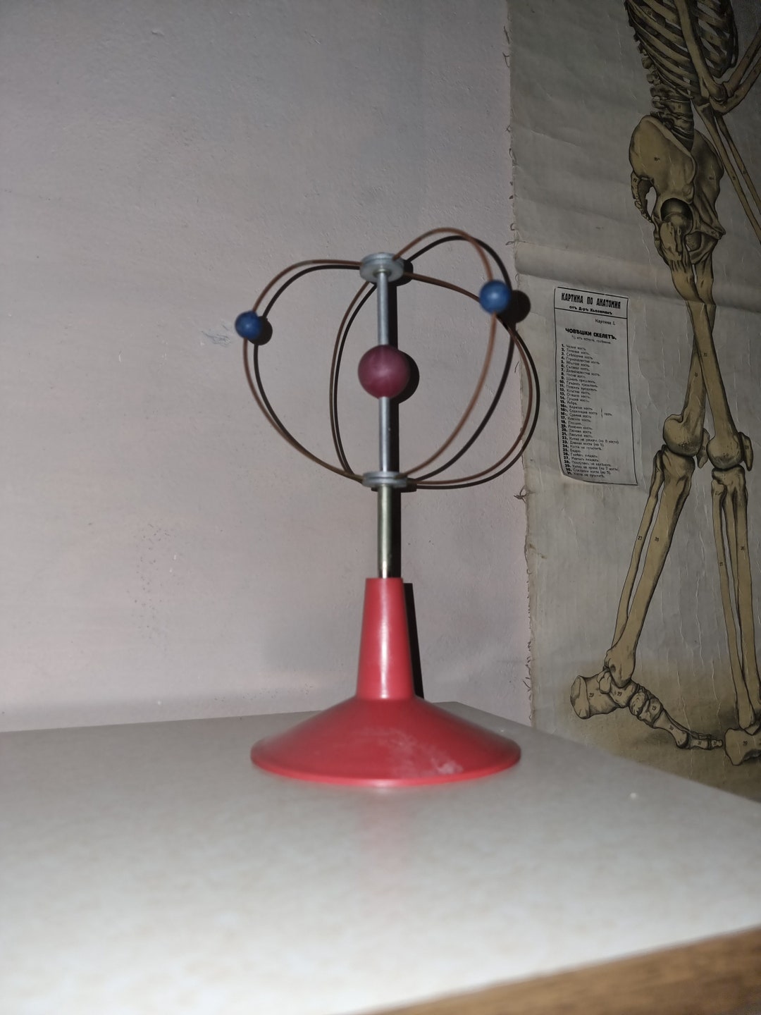 Vintage Atomic Model. Structure of the Atom of a Chemical Element ...