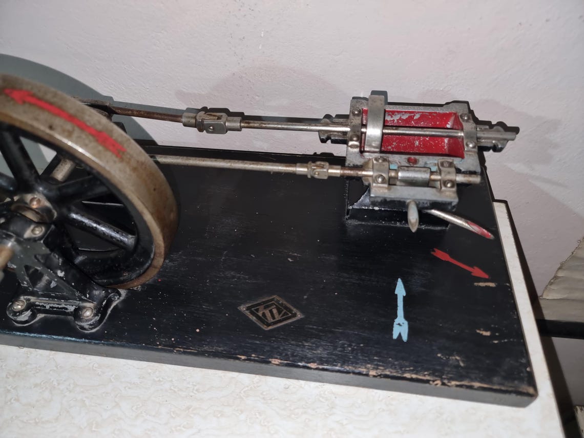 Vintage Steam Engine Model; Vintage Metal Machine; Antique Decor - Etsy