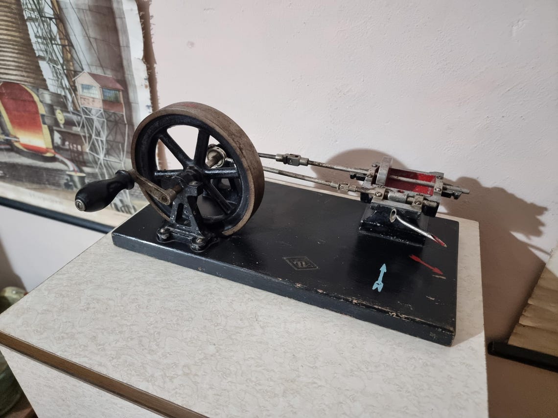 Vintage Steam Engine Model; Vintage Metal Machine; Antique Decor - Etsy