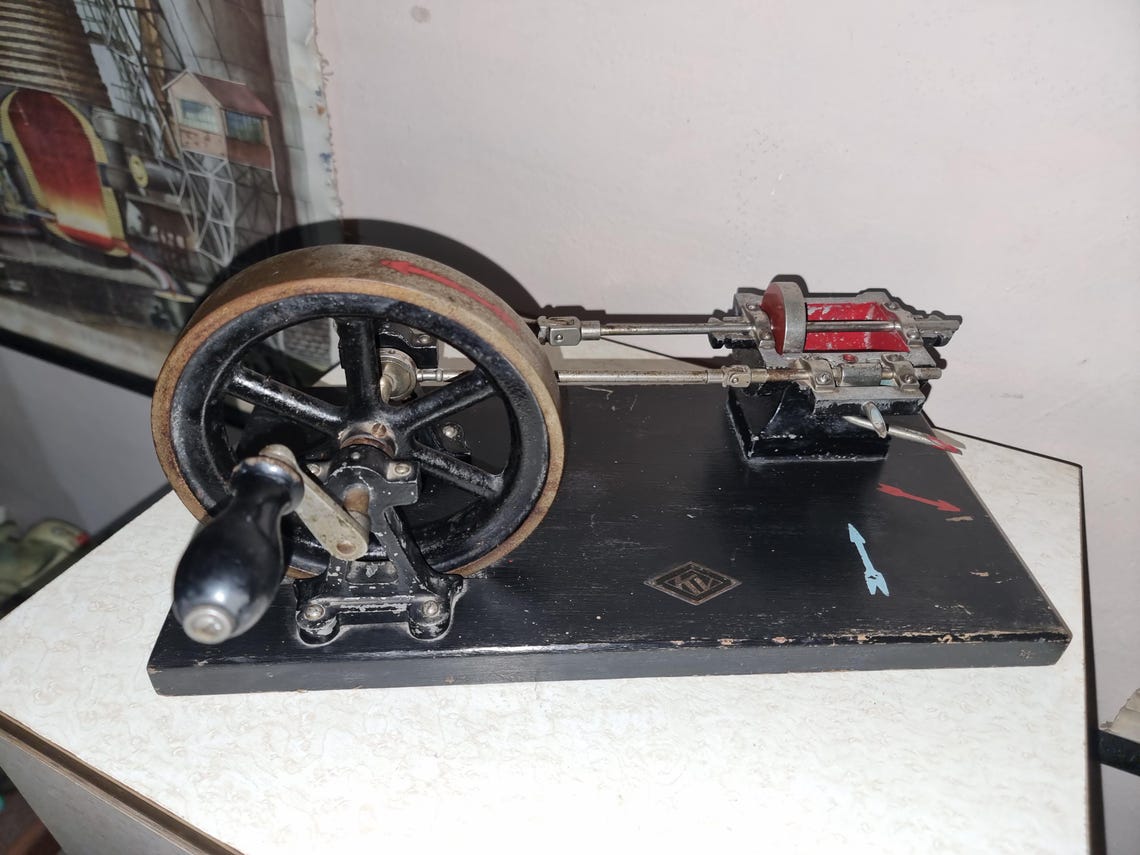 Vintage Steam Engine Model; Vintage Metal Machine; Antique Decor - Etsy