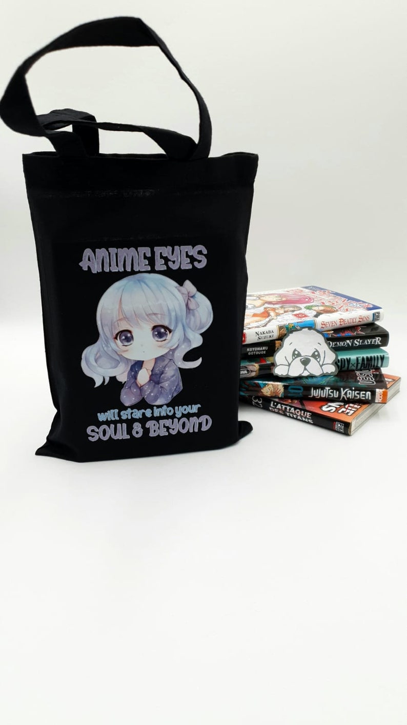 Anime Eyes, Chibi Eyes Mini Tote Bag, Manga Tote Bags, Book Tote Bag ...