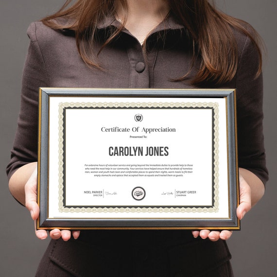 Certificate of Appreciation Printable Custom Certificate - Etsy