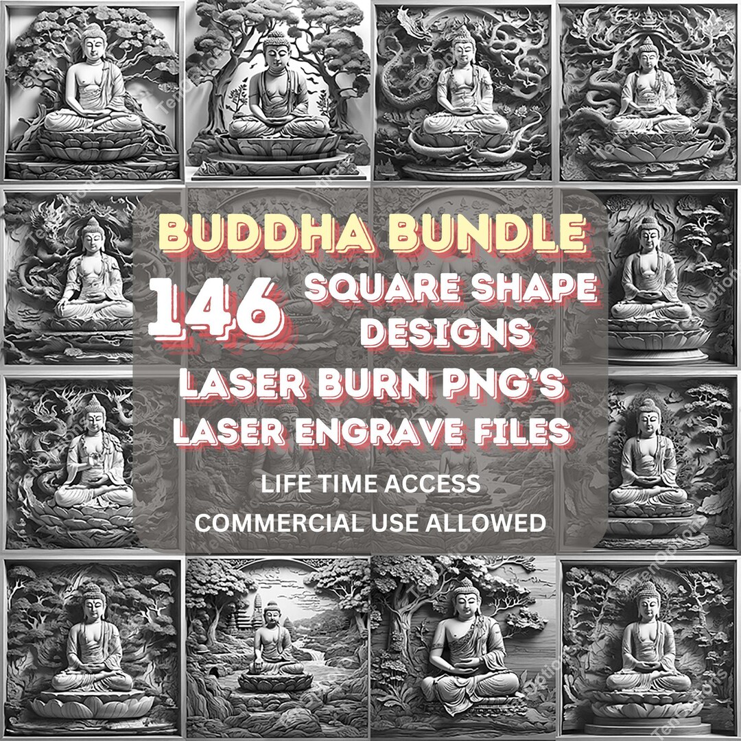 Buddha 3D Illusion Lasergravur PNG Dateien, 146 quadratische ...