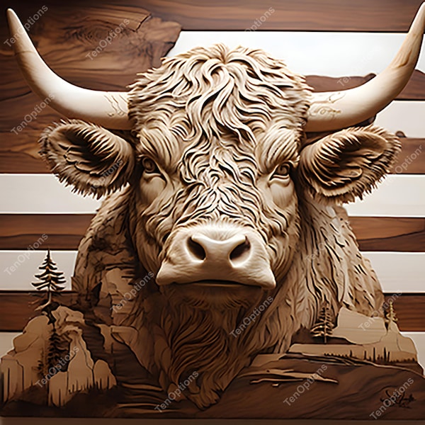 Highland Cow 3d Illusion Laser Cut File - Etsy