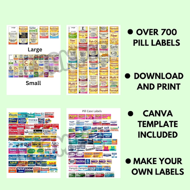 Pocket Pharmacy Medicine Labels, Travel Pill Organizer, 699 Pill Labels ...