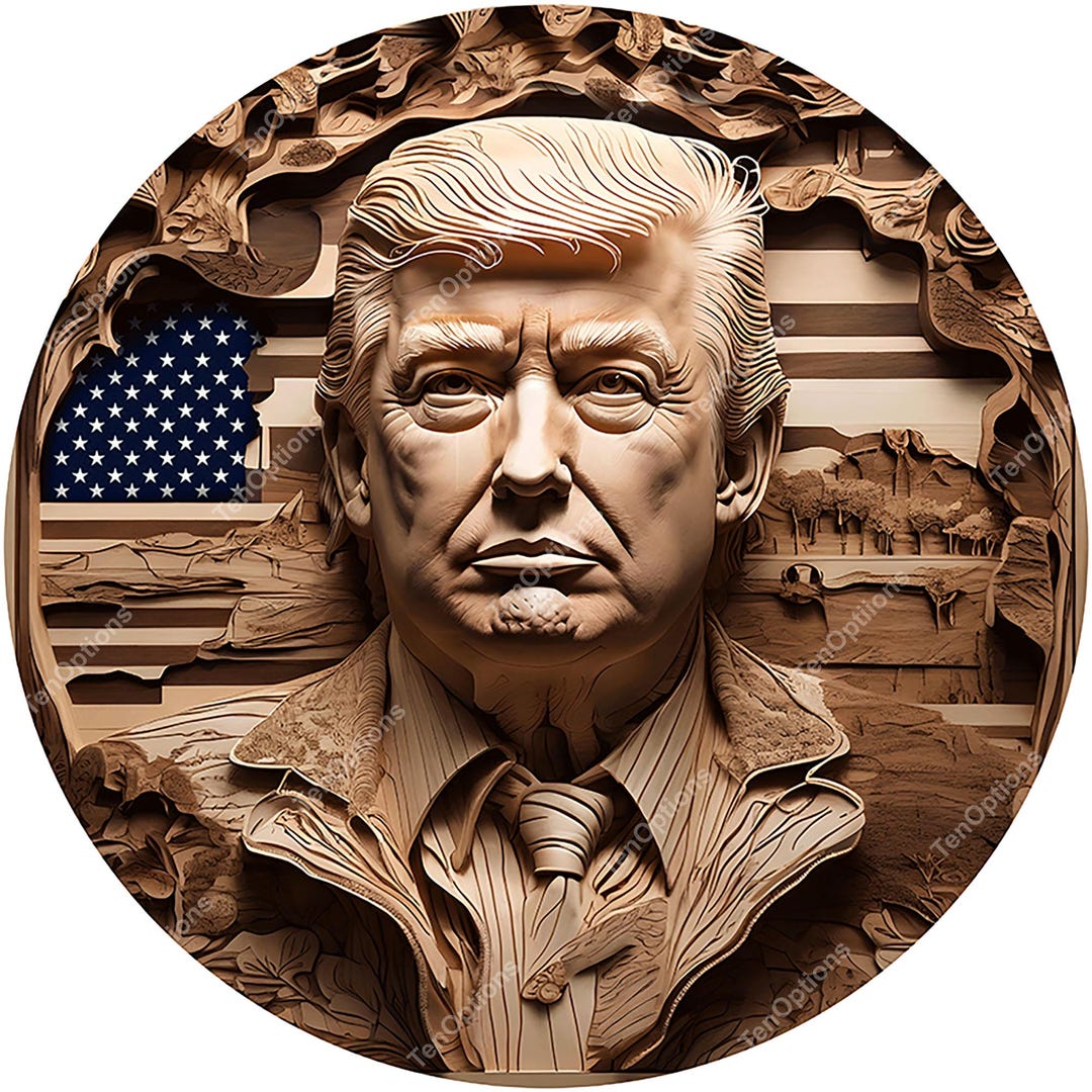 3D Illusion Laser Engrave File, Donald Trump Wood Engraving PNG, Laser ...