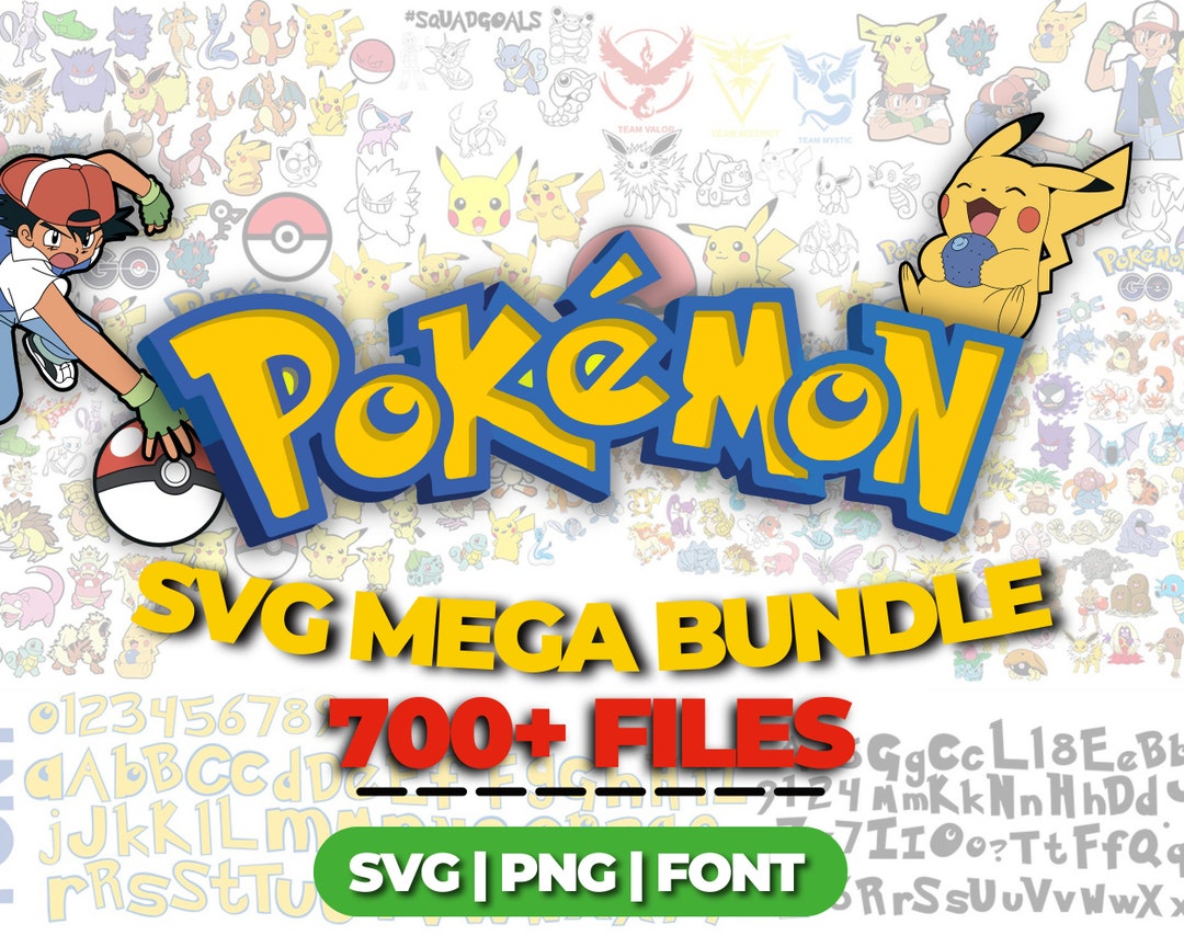 Pokemon SVG PNG TTF Files for Cricut, Sublimation, Pokémon Cut Files ...