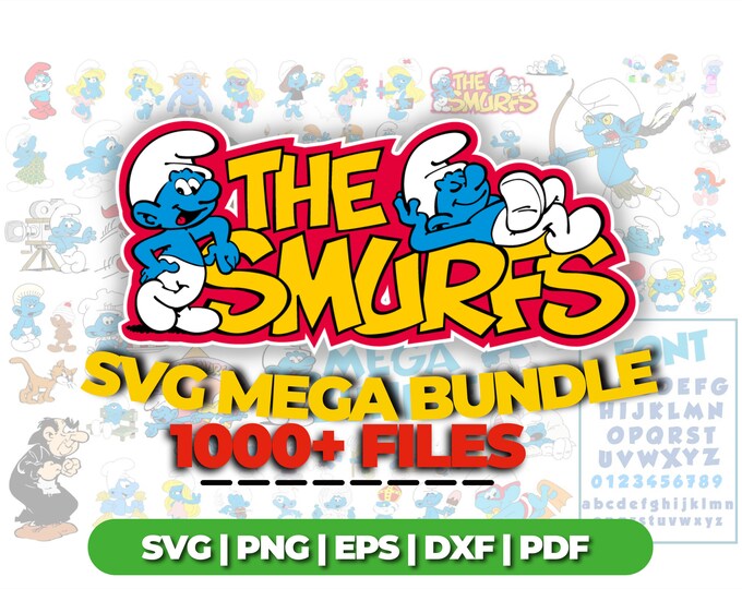 Digital Smurfs Banner Smurfe Banner Birthday Banner Smurfs Party Party ...