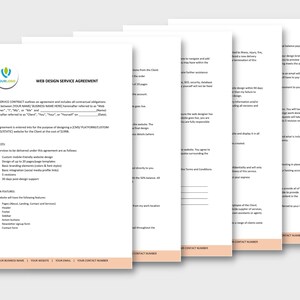 Freelance Web Designer Contract Template Professional Editable - Etsy