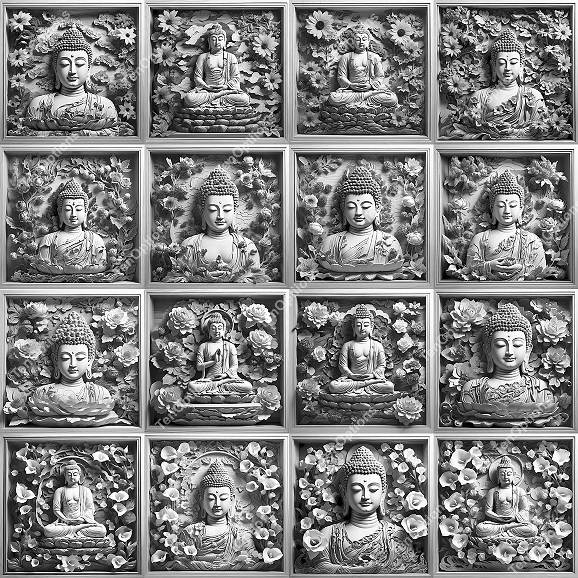 Buddha 3D Illusion Laser Burn PNG Files, 146 Square Laser Engraving ...