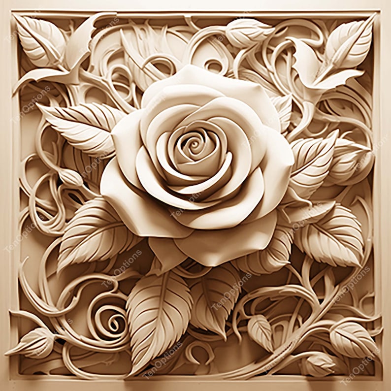 Rose Laser Burn PNG, SVG, Laser Engrave Png, Lightburn File, 3D ...
