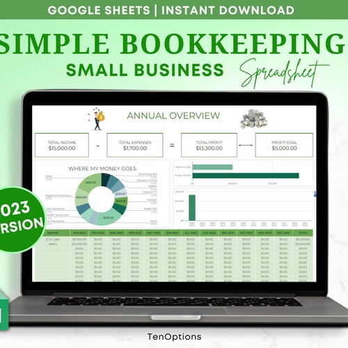 Bookkeeping Template for Small Business Income Tracker - Etsy