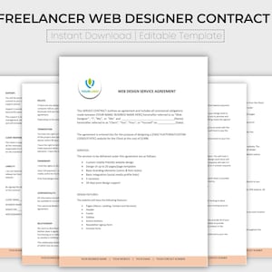Freelance Web Designer Contract Template Professional Editable ...