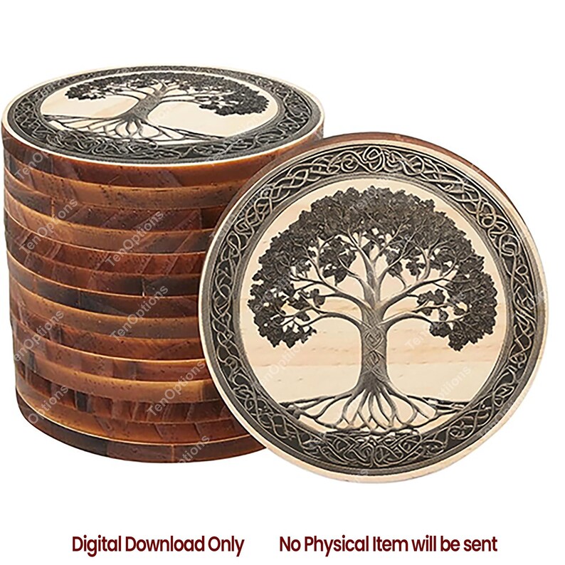 Laser Burn PNG, Tree Laser Engrave Svg, Lightburn File, 3D Illusion ...