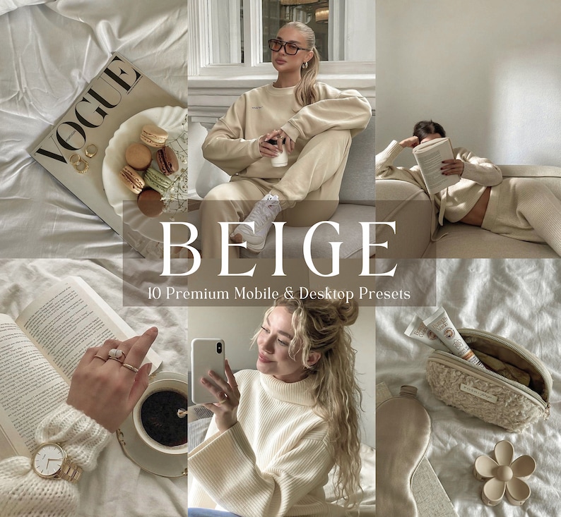 10 Beige Lightroom Presets, Beige Aesthetic Presets, Minimal Lightroom ...