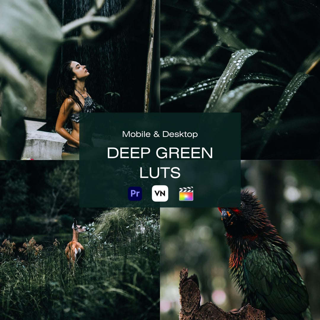 10 Deep Green Cinematic LUT Pack,forest Inspired Color Grading,premiere ...