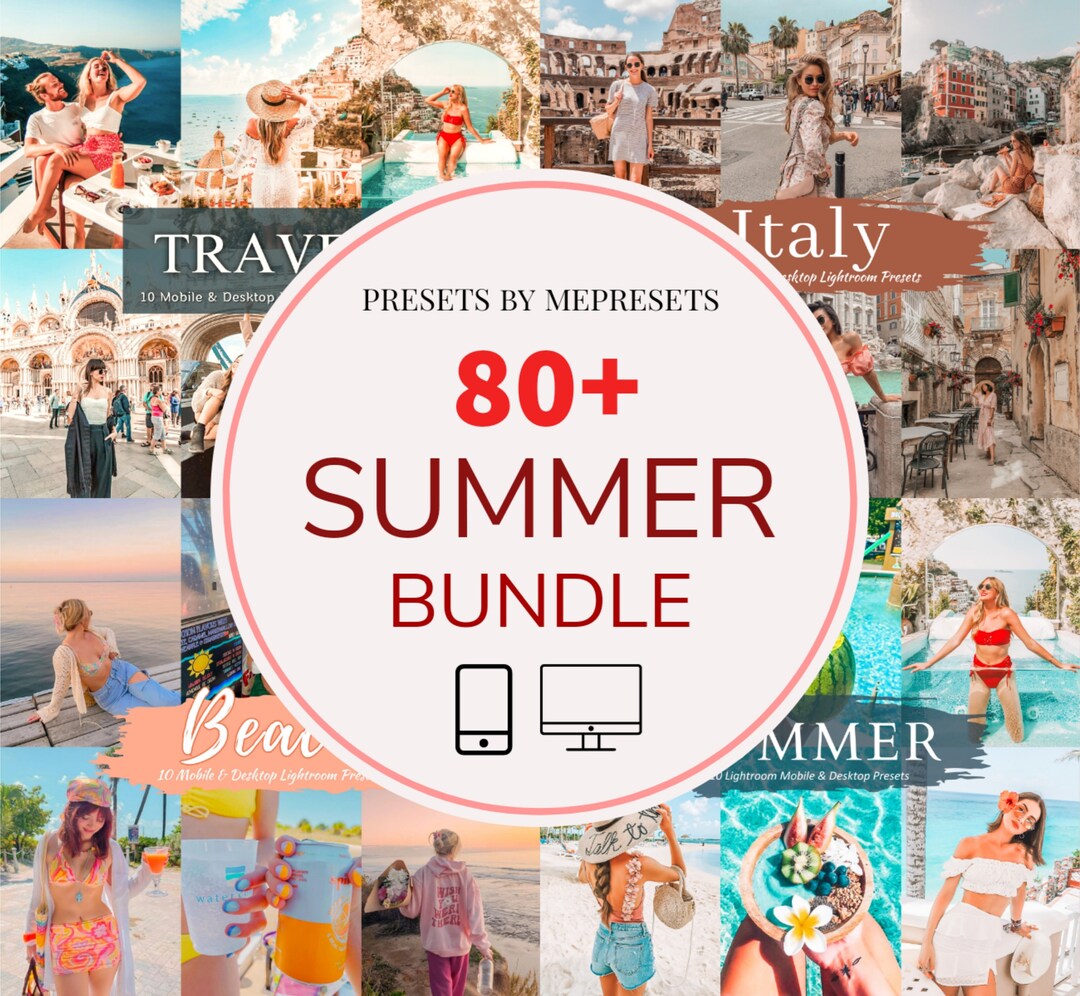 80 Summer Bundle Mobile & Desktop Lightroom Presets,summer Presets ...