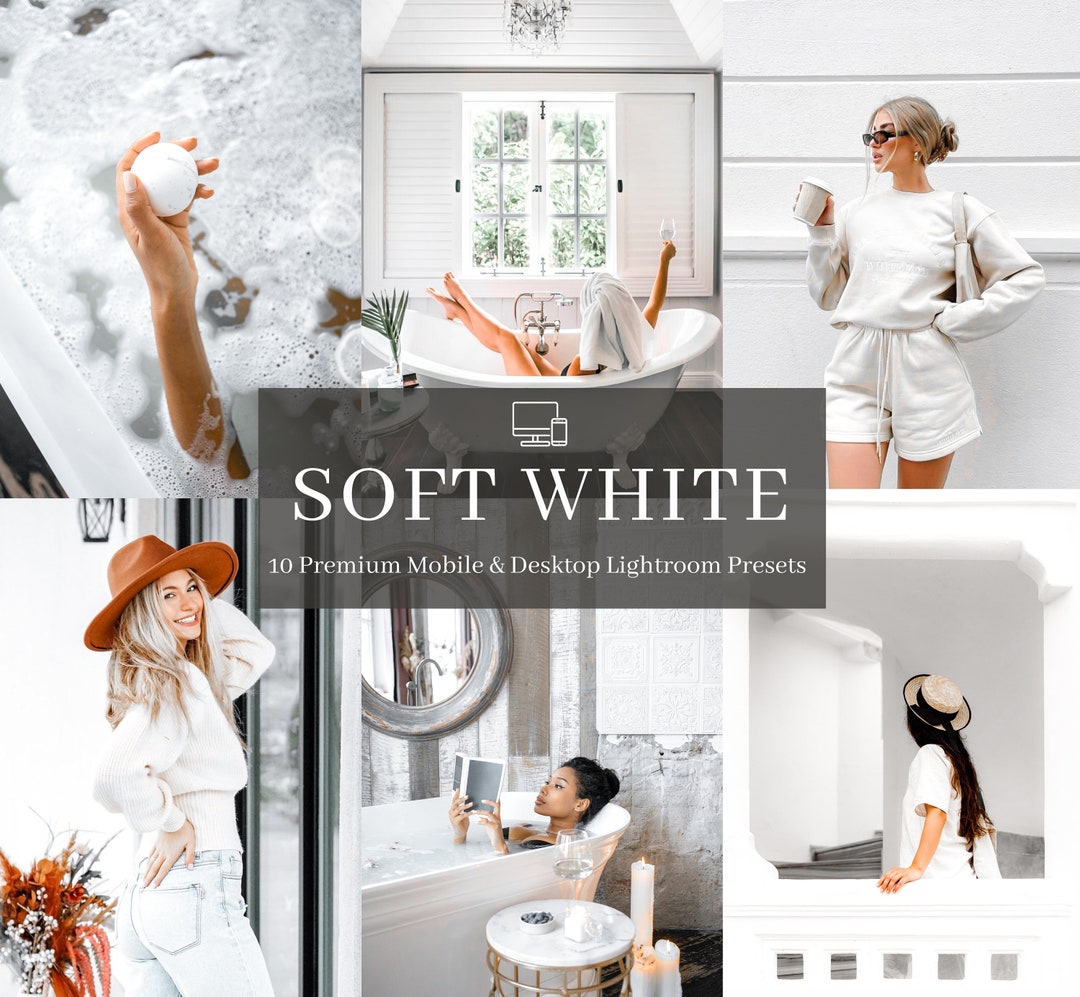 10 Soft White Mobile & Desktop Lightroom Presets,white Bright Airy ...