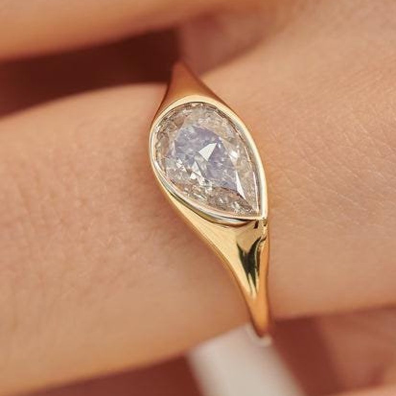 Diamond Pinky Ring Women - Etsy