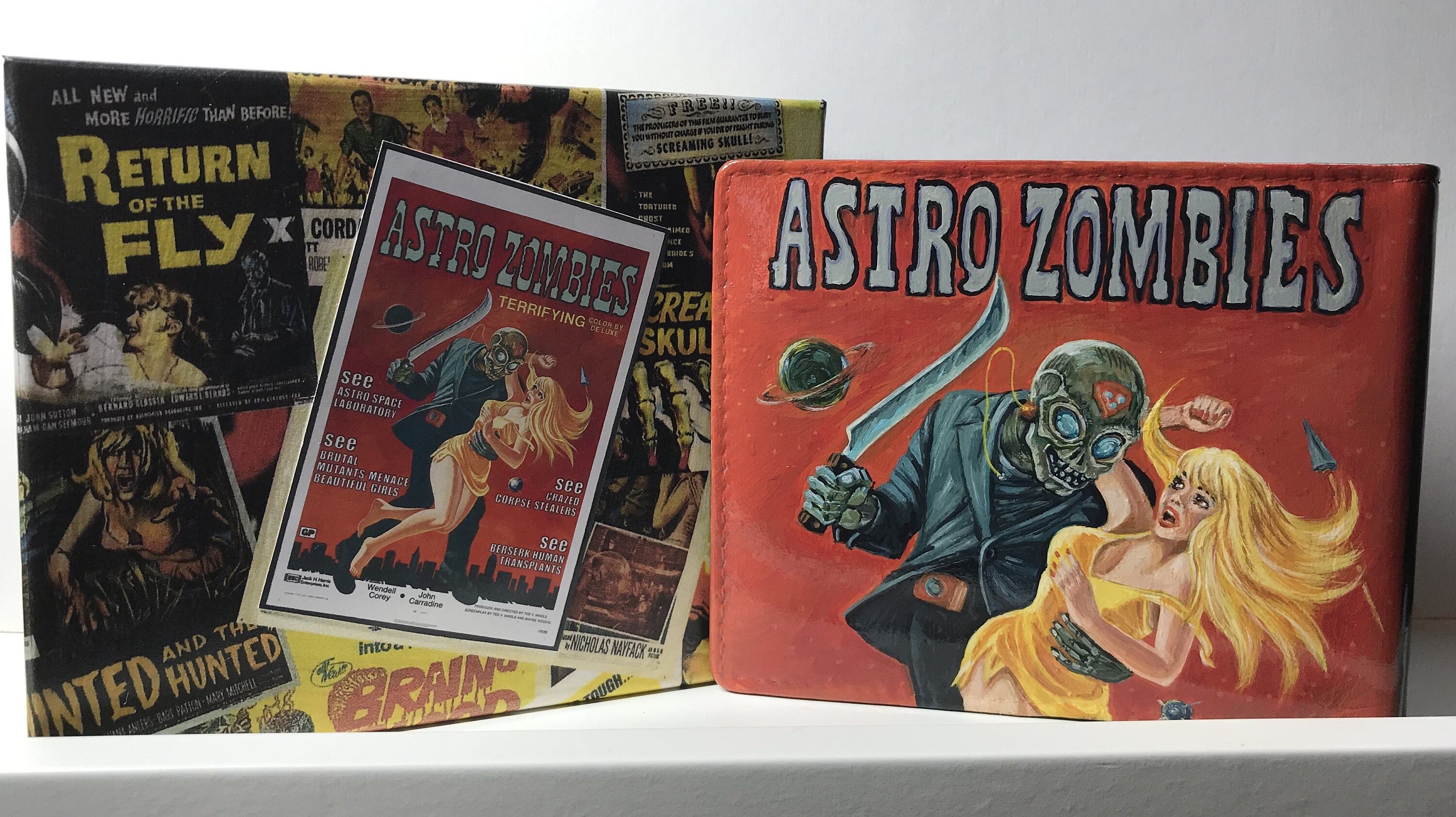 The Astro Zombies Hand Painted Leather Wallet - Etsy